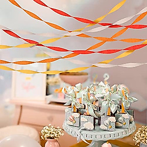 HDO Crepe Paper Streamers, 8 Rolls 656 Ft Party Streamers Kit, Pink Yellow Orange Red Streamer for Birthday Anniversary Baby Shower Bridal Shower Thanksgiving Party Decoration 1.8 Inch x 82 Ft/Roll