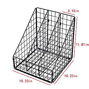 JIARI Desktop Office Bookends Document Files Holder Magazine File Holder Foldable 3-Slot Metal Organizer Holder Book Organizer (Black)