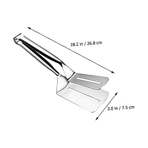 FUNOMOCYA 1pc Stainless Steel Spatula Clip chinese wok spatula Stainless Steel Food Tongs Pancake Shovel steak tongs bread tongs spatulas for nonstick cookware Kitchen Gadget fried Noodle