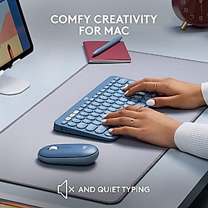 Logitech K380 Multi-Device Bluetooth Keyboard for Mac with Compact Slim Profile, Easy-Switch, 2 Year Battery, MacBook Pro/ Air/iMac/iPad Compatible - Blueberry