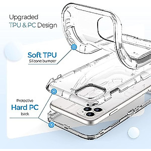 ORIbox for iPhone 14 Pro Case Clear, [10 FT Military Grade Drop Protection], Transparent Heavy Duty Shockproof Anti-Fall Case for iPhone 14 Pro Phone Case,6.1 inch,3 in 1, Crystal Clear