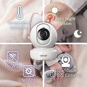 Video Baby Monitor,1080P Full HD Ultra clear image quality,5.5" IPS Screen Monitor,Pan Tilt Camera,Range up to 1000ft,22h Battery Life, 2-Way Talk,Split Screen,Night Vision,Temperature Monitor,No WiFi