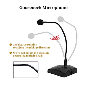 EBTOOLS Wired Microphone, 360 Degree Omnidirectional Highly Sensitive Noise Reduction Desktop Microphone, with 5m XLR Cable, Suitable for Meetings, Voice, Games, Karaoke