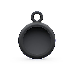 [U] by UAG Designed for AirTag Case 4 Pack DOT Stylish Soft-Touch Silicone Anti-Scratch Protective Cover Holder w/Keychain Attachment for Keys, Bags, Pets, Backpacks - (2) Black & (2) Marshmallow