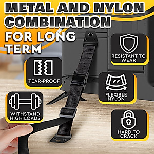 Tv Straps Safety for Flat Screen - Wall Mount TV Bracket Strap Anti Tip Furniture Anchors to Wall Strap Proof Cabinet Latches Proof Straps Tv Wall Anchor Earthquake Straps for Furniture