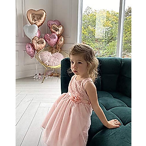 Pastel Heart Balloons 12 PACK Pink Valentines Day Heart Shaped Decorations Rose Gold Mylar Foil Balloon Set