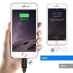 Sharllen 5 Pack 6 Feet MFi Certified Lightning Cable, Fast USB iPhone Charging Cable, Compatible with iPhone 12/11Pro/XS/Max/X/8/8P/7P/6/6P/iPad, Nylon Braided Data Wire, Black