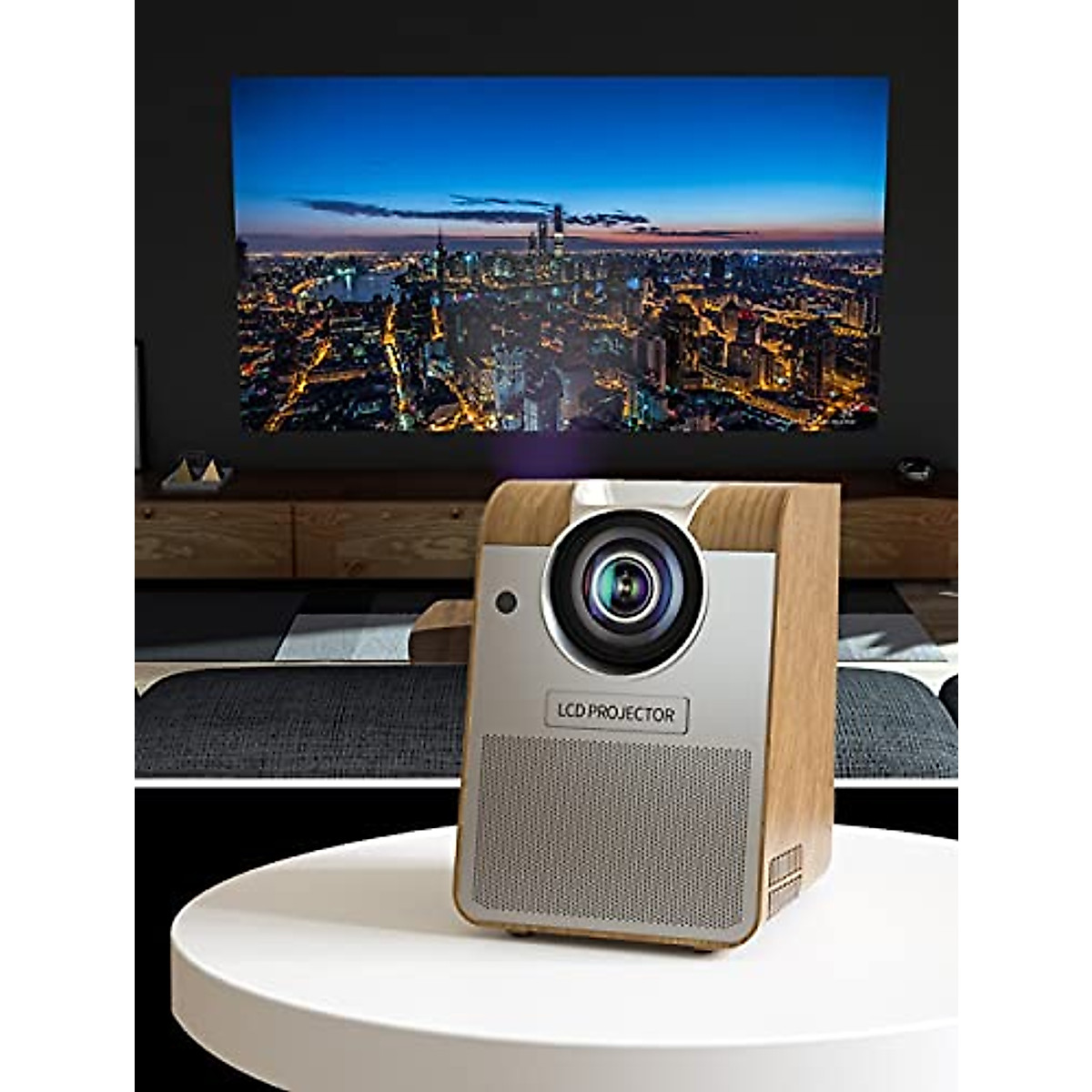 FZZDP Full Led Projector 6500 Lumens Compatible USB 1080p Portable Cinema Proyector Beamer ( Size : Basic - H96 MAX )