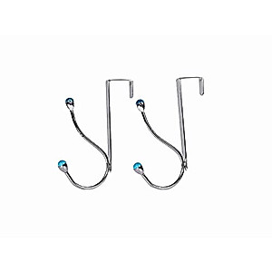 Elegant Home Fashions Single Hook Over The Door Hanger with Blue Acrylic Jewel Finish
