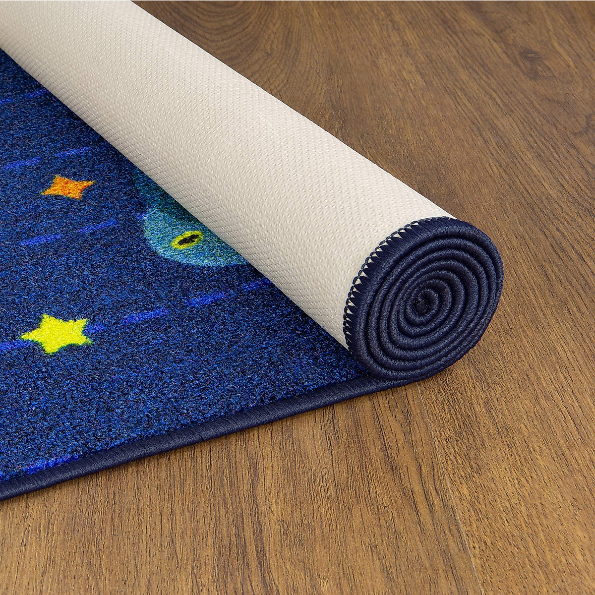 KC Cubs Outer Space Solar System Road Play Educational Learning & Fun Game Boy & Girl Kids Rug Carpet for Children Bedroom, Toddler Classroom and Baby Playroom Floor Mat, Playtime Adventure Activity