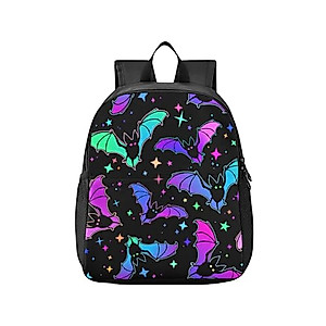 Sletend Toddler Backpack Colorful Bats Waterproof Mini Backpack Boys/Girls Cute Small Backpack Kindergarten Pre School Bags (S)