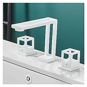 Art Design Bathroom Faucet Cold and Hot Deck Mounted Tap All Brass Dual Handles Basin Tap Bathtub Faucet,kitchen sink faucet