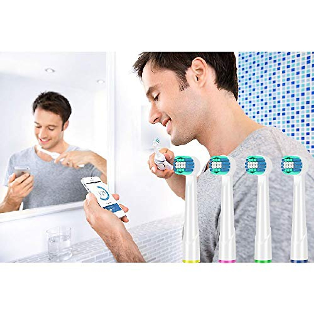 Replacement Toothbrush Heads for Oral B Braun Electric Toothbrush - 16 Pack Compatible with Oral B Cross Action/Pro1000/9000/ 500/3000/8000 Toothbrush.