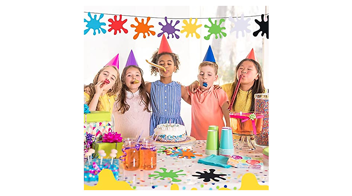 Jecery 56 Pack Paint Splatter Cutouts for Party Decor