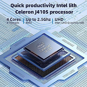 SGIN 15.6 Inch Laptop, 4GB DDR4 128GB SSD Windows 11 Laptops with Intel Celeron Quad Core J4105(up to 2.5 GHz), Intel UHD Graphics 600, Mini HDMI, WiFi, Webcam, USB3.0, Bluetooth 4.2