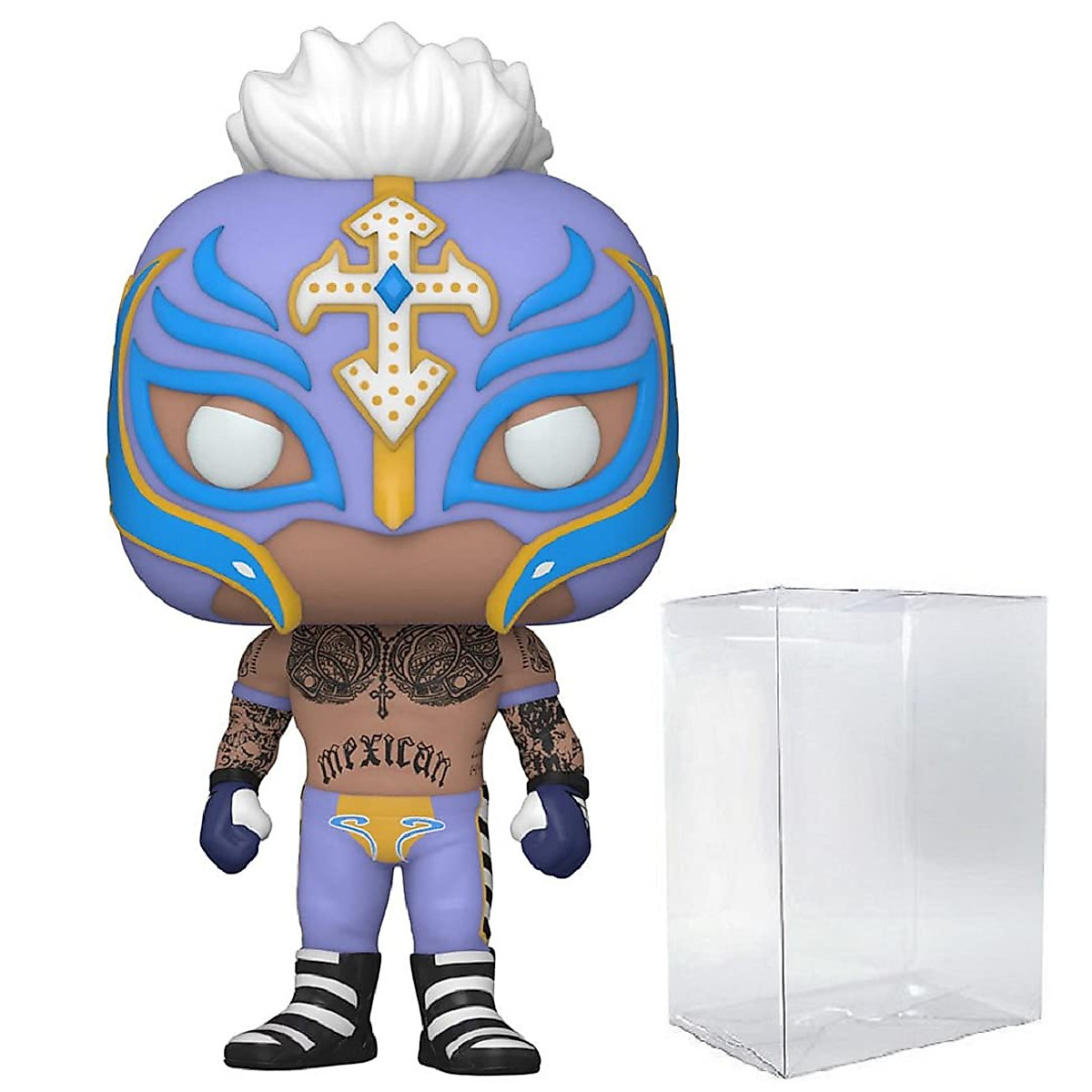 POP WWE: Rey Mysterio Funko Pop! Vinyl Figure (Bundled with Compatible Pop Box Protector Case) Multicolored 3.75 inches