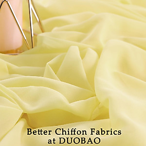 DUOBAO 59"Wide Chiffon Fabric Yellow Sheer Fabric 15 Feet Lightweight Fabric Yellow Fabric for Wedding Party Birthday （Yellow 5 Yards）