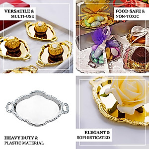 Efavormart 12 Pack - 4.5" Gold Oval Mini Candy Display Tray Favors - Baroque Design for Wedding, Bridal Shower, Baby Shower, Birthday, Candy Jars Decorations