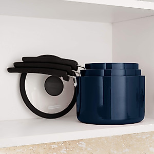 Tramontina 80156/069DS Nesting Nonstick Sauce Pan Set, 6-Piece, Naval