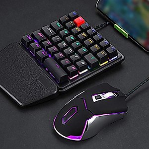 One-Handed Gaming Keyboard, 36 Keys Mechanical Numpad ​with LED Backlit, Gaming Keypad for PC Gamer, Wired USB Numeric Keypad, Portable Mini Number Pad