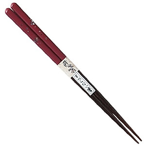 Tanaka Chopsticks Shop 27086 Premium Japanese Wakasa Painted Chopsticks, Dishwasher Compatible Chopsticks, Anti-slip, Cherry Blossom, Red