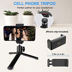 Mini Projector Tripod, JCWINY Metal Mini Tripod with Ball Head Mount, Desktop Tabletop Stand Tripod for Mini Projector, Smooth 4, Osmo Mobile, Vimble 2, Gimbal Handle Grip Stabilizer and All Cameras