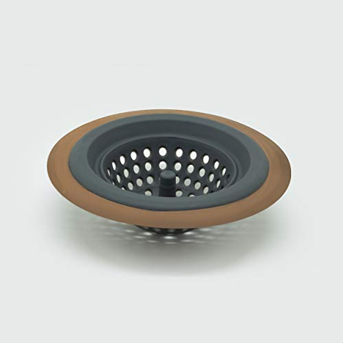 ExcelSteel Silicone Sink Basket Strainer, 4.5", copper,Gray