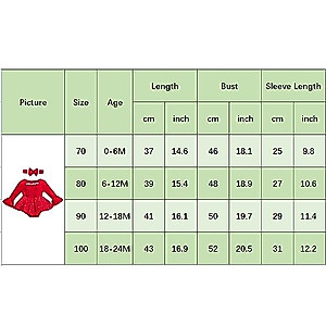 Newborn Baby Girl Christmas Outfit Long Sleeve Ruched Romper Dress Princess Tulle Dress Infant Christmas Dress(C-Red,0-6 Months)
