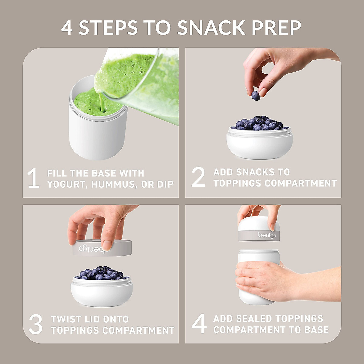 Bentgo® Modern Bento-Style Lunch Box Set With Reusable Snack Cup (White)