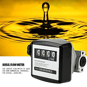 Diesel Flow Meter, FM-120-2 1 Inch 4 Digital Diesel Fuel Oil Flow Meter Counter Gauge 1% High Accuracy 5-30 GPM/20-120L/Min 50psi