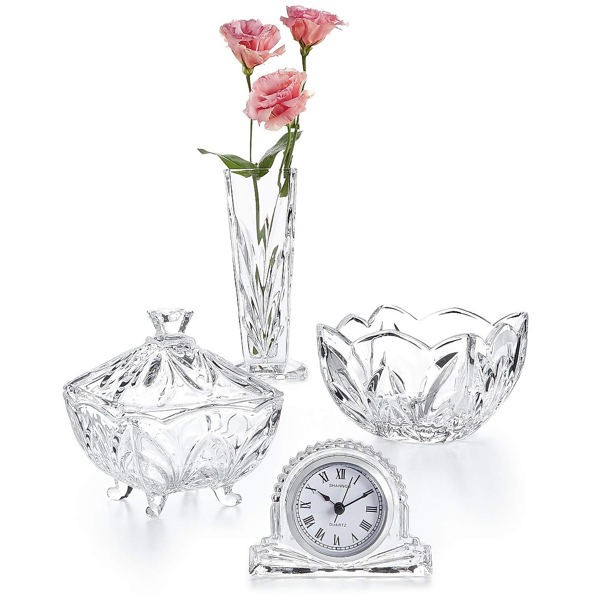 Square Crystal Bowl, Decorative 6 Inch Elegant Dish Great For Serving Dessert, Salad, Snack, And Fruit Ideal For Home, Office, Party, Wedding Décor, Small Candy Dish.