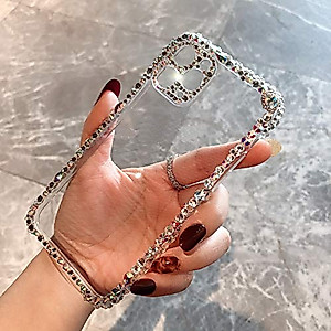 MOSEZA Compatible with iPhone 14 Pro Max Case Luxury Bling Rhinestone Glitter Sparkle Phone Case for Women Girl 3D Diamond Crystal Silicone Clear Protective Case