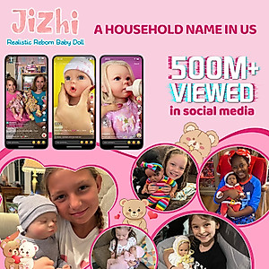 JIZHI Lifelike Reborn Baby Dolls Boy - 17-Inch Soft Baby Feeling Realistic-Newborn Baby Dolls Poseable Real Life Baby Dolls Cute Sleeping Baby Boy Doll for Kids Age 3 +