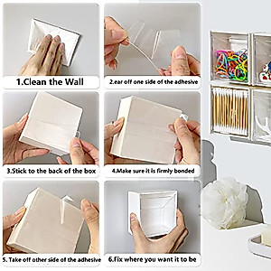 Brozigo 3Pcs QTip Holder Canisters for Cotton Balls, Wall Storage Cotton Ball Holder, qtip holder bathroom set with lid, Wall Storage for bathroom, office and restroom, Transparent Cotton Swab Holder