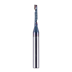 SpeTool Carbide O Flute Spiral Router Bit 1/8 Inch Cutting Diameter 1/4 Inch Shank with Coating Acrylic Non-Ferrous Metal CNC Milling Cutter