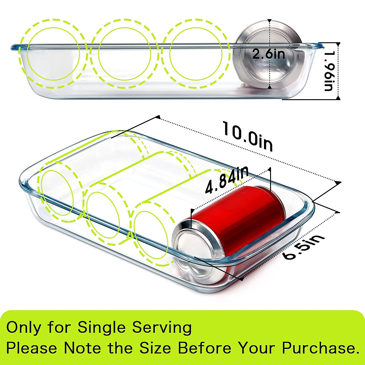 Mini-1.5 QT Glass Baking Dish for Oven, (Single Serving) Glass Pan for Cooking Dish Casserole Dish Rectangular Baking Pan Glass Bakeware