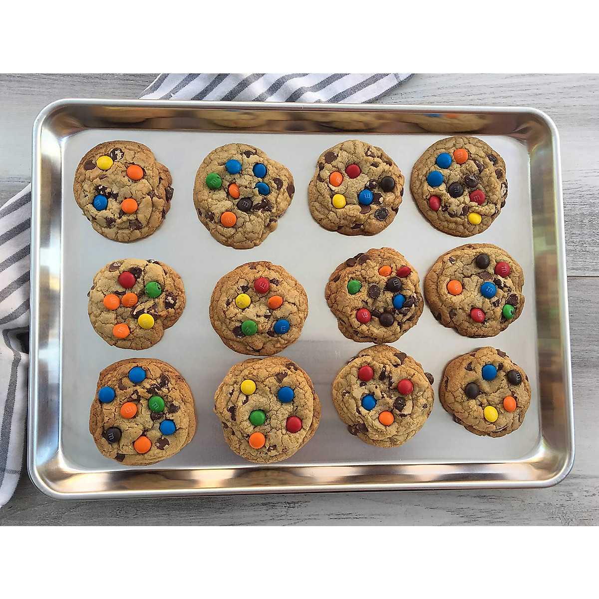 Checkered Chef Baking Sheet Set - Set of 2 Large 18" x 13" Stainless Steel Half Pans for Baking w/ Oven Safe Cooling Racks (2 Pack)