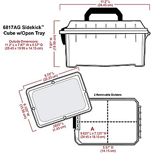 ArtBin 6817AG Sidekick Cube Carrying Case with Open Lift-Out Tray, Portable Art & Craft Organizer with Handle, [1] Plastic Storage Case, Clear