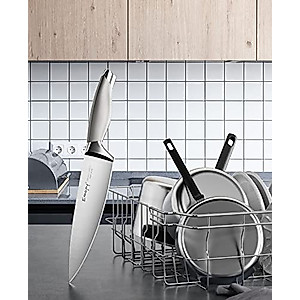 Emojoy Knife Set with Block, 15 Pieces Kitchen Knife Set with Built-in Sharpener, German Stainless Steel Sharp Chef Knife Set with Hollow Handle, Dishwasher Safe and Rust Proof
