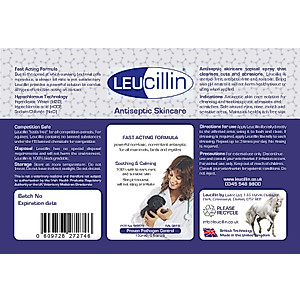 Leucillin Natural Antiseptic Spray for Dogs, Soothes Itchy Skin and Promotes Healing, Effective Treatment for Dogs, Wound and Skin Care Solution for Pets, First Aid Kit Essential - 150ml