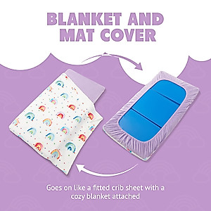 WTPDR Nap Pocket – Toddler Nap Mat Cover and Blanket for Preschool and Day Care – Machine Washable & Easily Foldable – Roll Nap Mat for Toddlers, Rainbow Pattern
