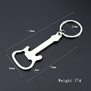 Beer Bottle Guitar Opener Keychain Creative Key Ring Beverage Openers Kitchen Accessories