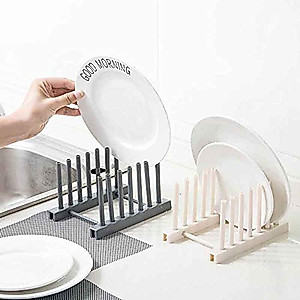XJJZS Kitchen Organizer Pot Lid Rack Spoon Holder Pot Lid Shelf Cooking Dish Rack Pan Cover Stand Kitchen Accessories (Color : Beige)