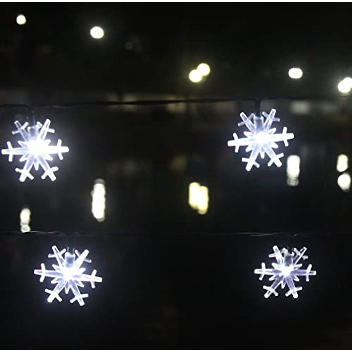 Inngree Solar Christmas String Lights Outdoor Waterproof 30 LED 20Feet Solar Snowflake Christmas Fairy Lights Decorations with 8 Lighting Modes for Garden Patio Yard Porch Wedding Party Decor(White)