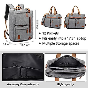 PETITE SIMONE 3 in 1 Computer Bag for Men, 17.3 Inch Laptop Backpack for Men & Women, Work Bag for Men, Work Briefcase, Laptop Bag