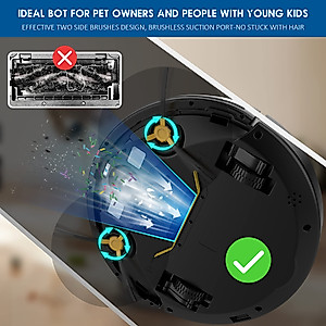 Automatic Self Charging Robotic Vacuum Cleaner, Super Thin Robot Vacuum Cleaner - Strong Suction, Quiet, Tangle Free, Daily Cleaning Robot Vacuum for Pet Hairs, Dust, Scrums, Hardwood Floors & Carpets