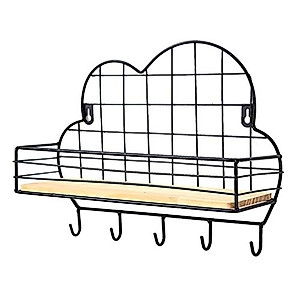 Tofficu Cloud Shape Storage Rack Durable Metal Wall-Mounted Shelf Home Decoration for Living Room Bedroom