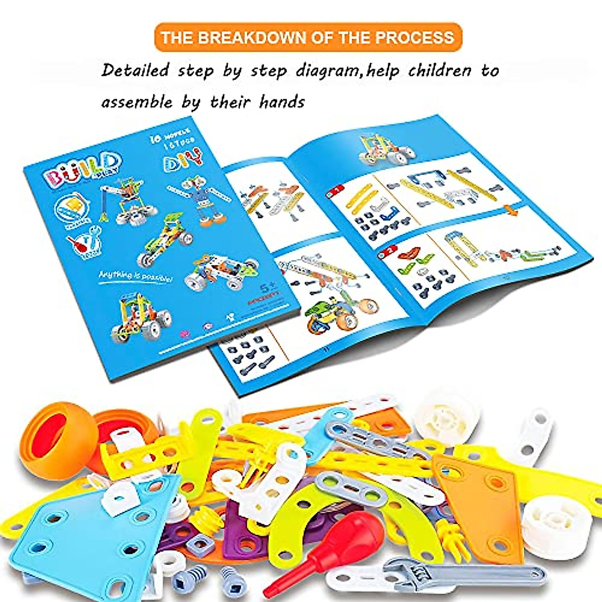 AIVIAI STEM Building Toys Set for Kids Education Construction Building Blocks Toy Learning Engineering Kit Toy for Boys and Girls Ages 5-12 Years Old, Christmas/Birthday Gift Idea (167 PCS)