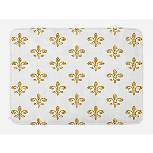 Nichpedr Fleur De Lis Vintage European Lily Aristocratic Dignified Majesty Entrance Way Rugs Doormats Soft Non-Slip Washable Bath Rugs Floor Mats for Home Bathroom Kitchen 16x24 Inch
