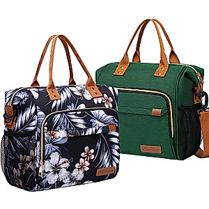 TuErCao Insulated Lunch Bag Women - Freezable Leakproof Mens Lunch Box for Work Office School - Reusable Adult Lunch Tote Bag Portable Waterproof Soft Side Cooler Bag for Travel Beach Picnic Camping